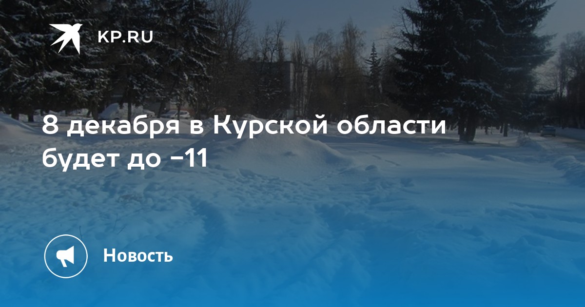8 декабря в Курской области будет до -11 - KP.RU