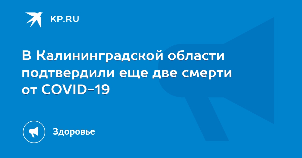 В Калининградской области подтвердили еще две смерти от COVID-19 - KP.RU